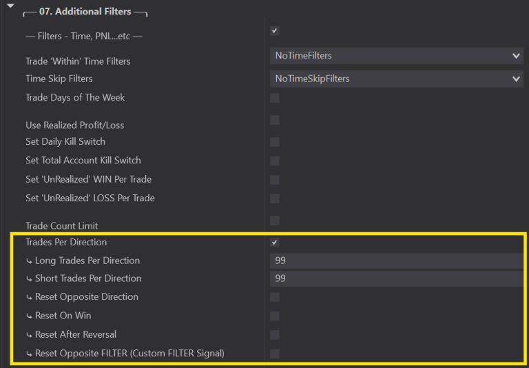 Trades Per Direction - TradeSaber
